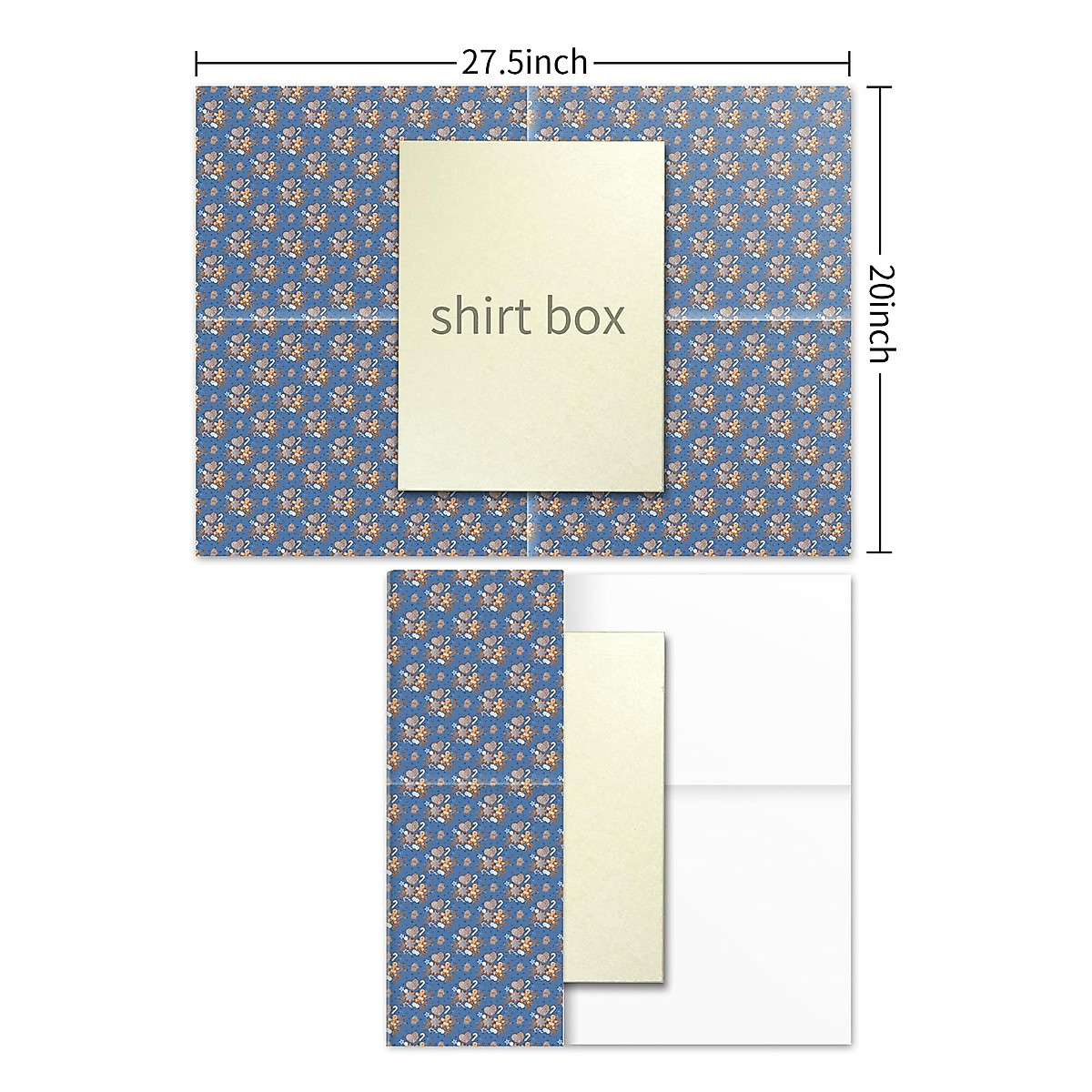 FIEHALA Flat Wrapping Paper Sheets - 8 Sheets with 4 Unicorn Patterns - Pre Cut & Folded Flat Design (20 inches × 27.5 inches per sheet)