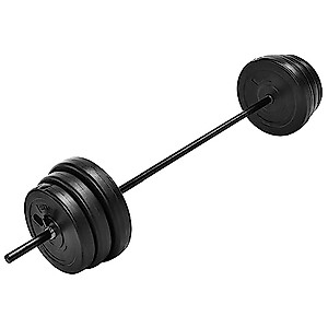 Signature Fitness 100-Pound Weight Set for Home Gym with Six Plates and 1x 5FT Standard Barbell, Comes with Spring Locks