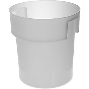 Carlisle FoodService Products Bain Marie Round Food Storage Container with Stackable Design for Kitchens, Restaurants, Catering, Plastic, 18 Quarts, White