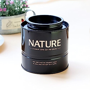 Hiborth Coffee Canister, Cylinder Sealed Storage Jar Good Sealing Moisture-Proof Tea Caddy Food Storage Can Mini Metal Container for Kitchen Home Kitchen Storage Rose Gold