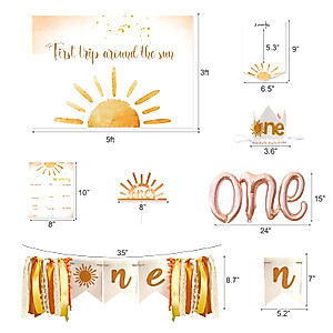 First Trip Around The Sun Birthday Decorations, Boho Sun 1st Birthday Decoration, First Trip Around The Sun Backdrop, 1st Birthday Girl Decoration, Sun Theme 1st Birthday Party Supplies