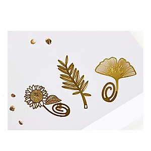 Fascola Pack of 8 Cute Cartoon Art Golden Feather Bookmarks Metal Book Mark for Reading Stationery Office School Supplies