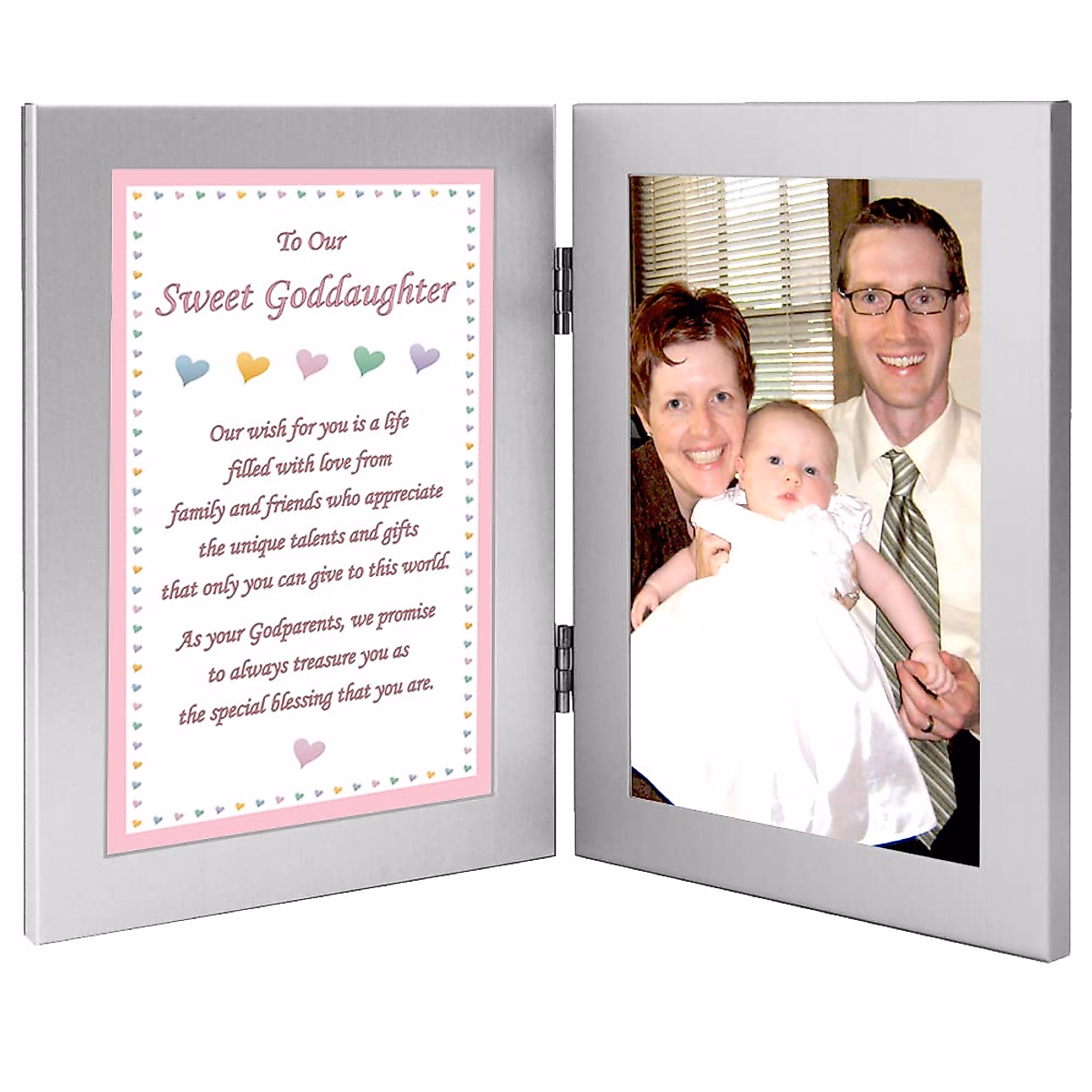 Sweet Goddaughter Gift, Poem from Godparents for Baptism or Christening, Add 4x6 Inch Photo