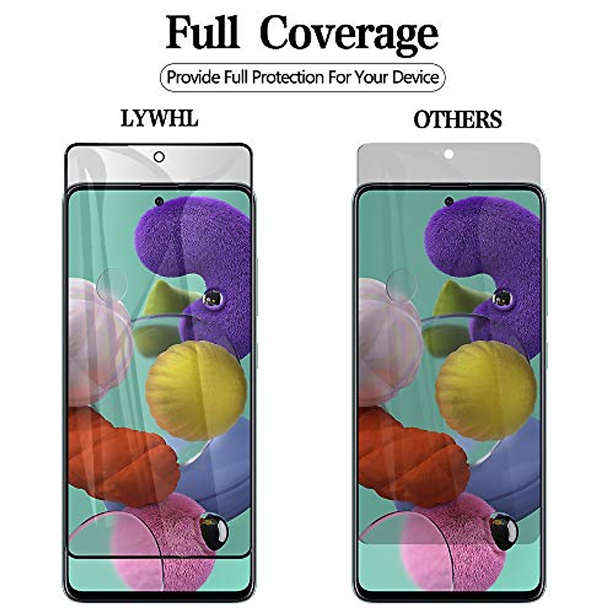 [2-Pack] for Samsung Galaxy S20 FE / A53 / A52 / A51 Privacy Screen Protector, Anti-Spy Tempered Glass Protector Film [Don’t Support Fingerprint Unlock], Case Friendly Easy Install Bubble Free Black