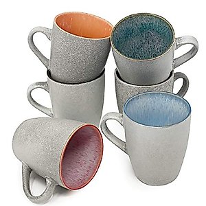 BTaT- Coffee Mugs, Set of 6, 12 oz(350ml), Mugs, Coffee Cups, Mugs for Coffee, Coffee Mug Set, Mug Set, Large Coffee Mugs, Coffee Cups Set, Ceramic Coffee Mug, Coffee Cup Set, Mother's Day Gift