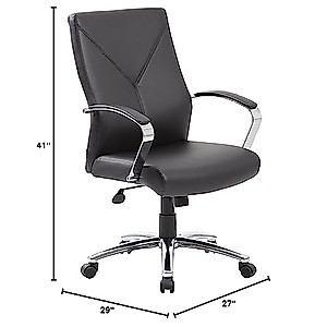 Boss Office Products LeatherPlus Executive Chair in Black