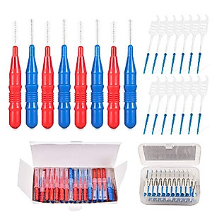 250pcs Interdental Brush Dental Floss Silicone Toothpicks Soft-Dental Floss Teeth Stick Double-ended Toothpick