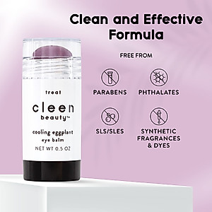 Cleen Beauty Cooling Eggplant Eye Balm | Under Eye Stick | Dark Circles Under Eye Treatment for Women | Puffy Eyes Treatment - Paraben Free | 0.5 Oz