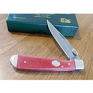 Moore Maker 5102LLGR Red Smooth Bone Handle Single Blade Trapperlock