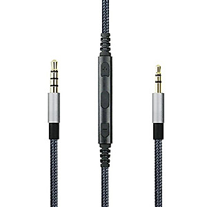 NewFantasia 3.5mm to 2.5mm Male Audio Cable for JBL Tune 710BT, 600BTNC, Live 660NC, 460NC, E45BT E55BT E65BTNC Headphone, Remote Volume Control Mic for iPhone