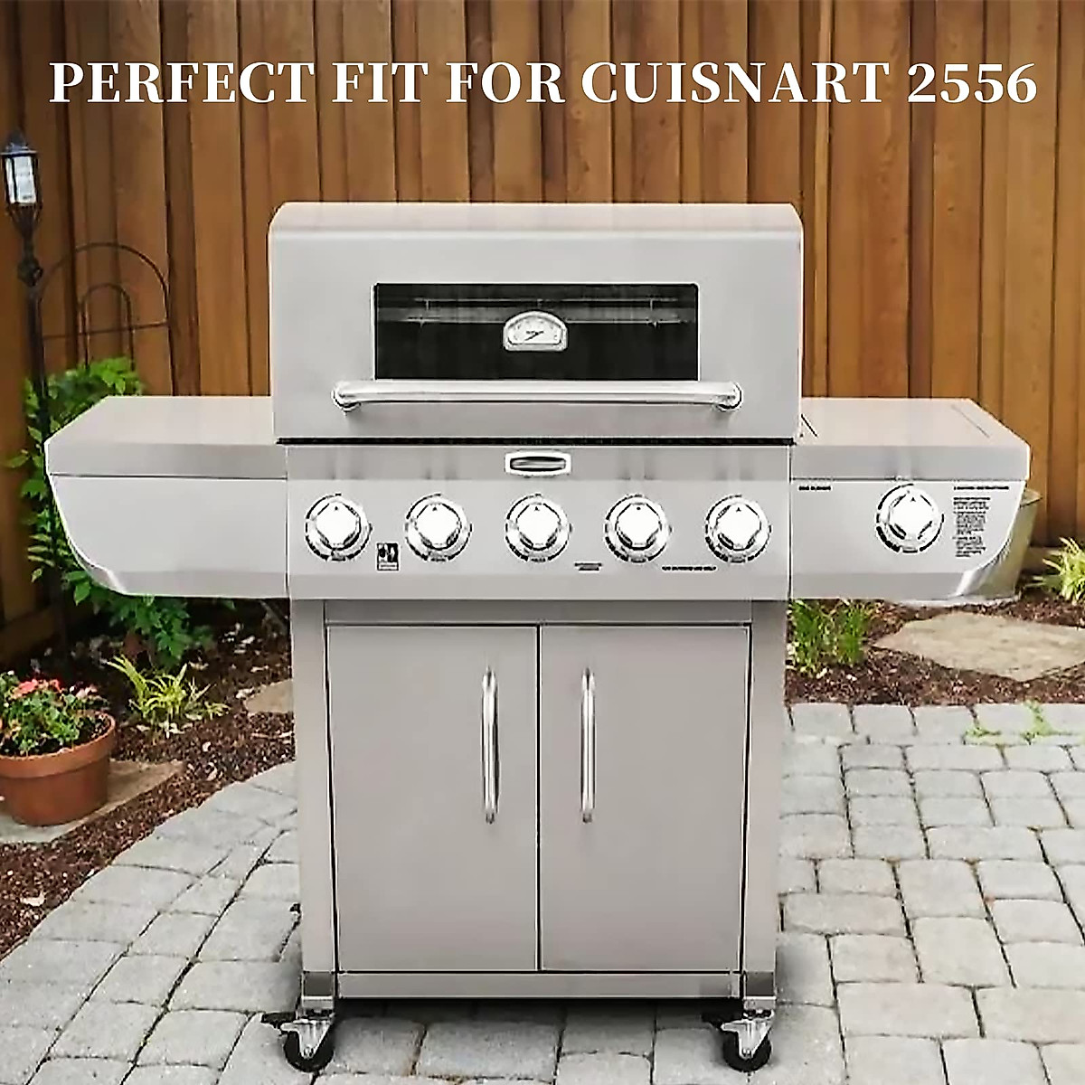 Hisencn 15.35'' Heat Plates for Cuisinart 2556, 2456, GAS2456AS, GAS2556AS, GAS1456ASO, GAS1456BSO, GAS2420AS, Heat Tents Replacement Parts for Cuisinart 5-Burner Gas Grill, Stainless Steel, 5-Pack