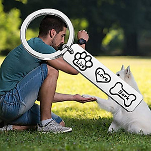 bobauna Live Bones Love Heart Bark Animal Dog Paws Keychain Dog Lover Rescue Jewelry Dog Owner Gift (live love bark keychain)
