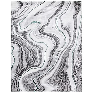 SAFAVIEH Craft Collection 9' x 12' Grey / Green CFT819Y Modern Abstract Non-Shedding Living Room Bedroom Dining Home Office Area Rug