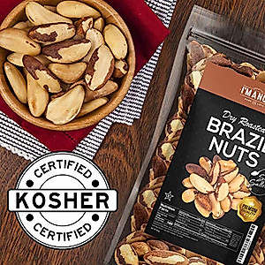 Dry Roasted Brazil Nuts Sea Salted 32oz (2 Pounds) | No oil | No Herbicides Or Pesticides | Batch Tested Gluten & Peanut Free | Non GMO | No PPO | Vegan and Keto Friendly | Premium Quality | Made from 100% Natural Brazil Nuts