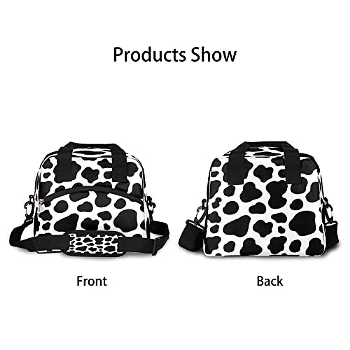 Insulated Lunch Bag Summer Animal Cow Leakproof Waterproof Reusable Meal Lunch Tote Holder Cooler Thermal Handbag with Adjustable Shoulder Strap for Women Men Adults Picnic Travel Hiking Work