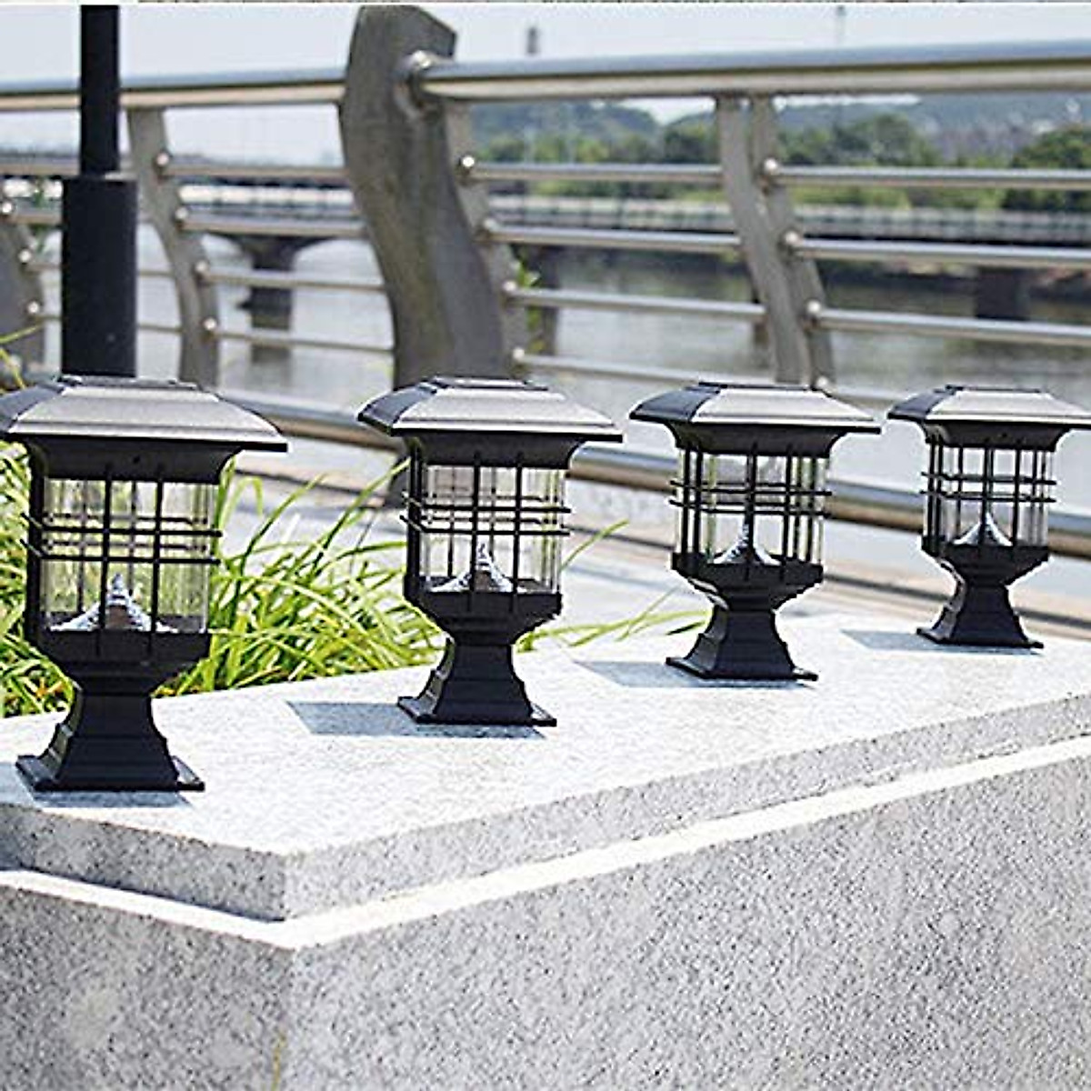YUTR Waterproof Newest Outdoor Powered LED Garden Yard Bollard Pillar Light Post Lamp