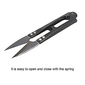 Ryalan Sewing Scissors Yarn Thread Cutter 4.1inch Mini Small Snips Trimming Nipper Made of High-Carbon Steel Thread DIY Supplies for Stitch Embroidery, Knitting, Crafts (1, Black)