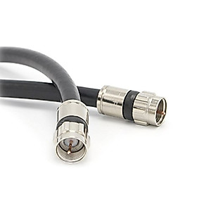 100' Feet, Black RG6 Coaxial Cable (Coax Cable) with Weather Proof Connectors, F81 / RF, Digital Coax - AV, Cable TV, Antenna, and Satellite, CL2 Rated, 100 Foot