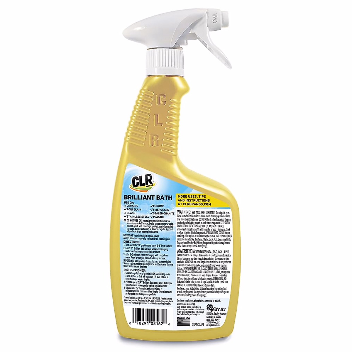 CLR Brilliant Bath Foaming Action Bathroom Cleaner Spray - For Use on Toilets, Baths, Showers, Sinks, Glass, Stainless Steel - Lavender Scent, 26 Ounce Bottle (Pack of 2)