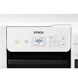 Epson EcoTank ET-2803 All-In-One Wireless Supertank Color Inkjet Printer, White - Print Scan Copy - 1.44" LCD Display, 10 ppm, 5760 x 1440 dpi, Borderless Photo Prints, Mobile Printing, USB Connection