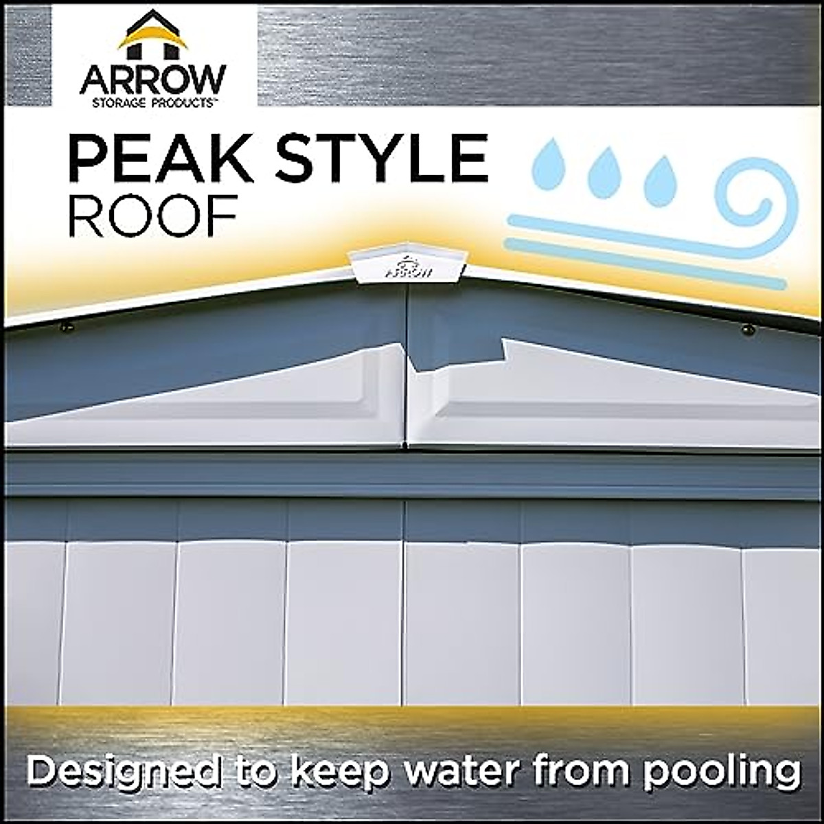 Arrow Classic Metal Shed, 12 x 12, Flute Grey