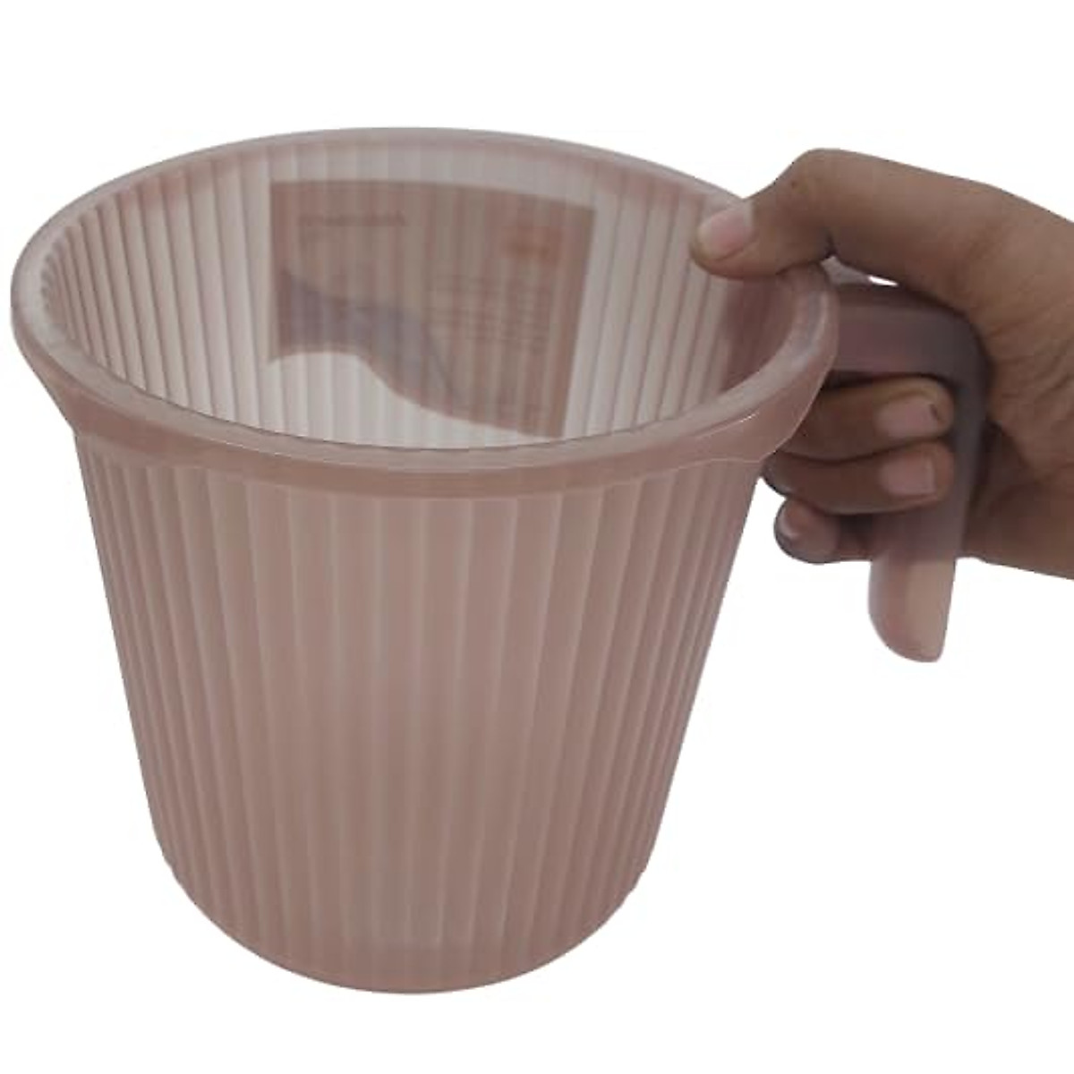 ADHAATA Homely Bathing Mug Certified Bath Water Mug Capacity 1.5Litre Ribbed Design BPA Free Camping Mug Dabba Bathroom Mug Cup - Assorted Colors