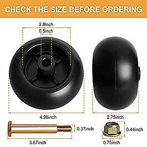 UP2WIN Mower Deck Wheels Compatible with Craftsman Husq Cub JD Lawn Mower Tractor, 753-04856A Deck Rollers Gauge Wheel Work with 54" 48" Deck