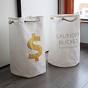 AOKID Collapsible Laundry Baskets with Drawstring Handles, Large Capacity Laundry Hamper Lightweight Storage Basket for Bedroom Bathroom A