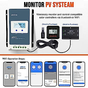 EPEVER MPPT 30A Solar Charge Controller, 30 Amp Solar Charge Regulator Mppt 12V/24V Auto Max 100V Input Negative Grounded Controller with LCD Display for Gel Sealed Flooded Lithium Battery Charging