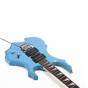 FOVKP Beginner Shaped Effect Set Professional Grade Electric Personality Flame Cool Shape Electric Guitar Guitar with Bag, Strap, String, Cable, Pick, Accessories