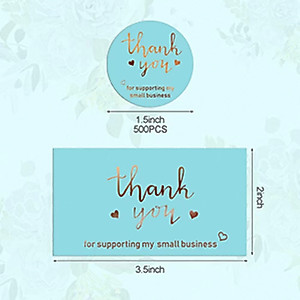 600 Pcs Thank You Stickers and Cards Set, 1.5 Inch Waterproof Thank You Stickers Small Business Supplies for Packaging Envelopes,DIY Decoration,Variety Business, Gift Bags,Retail Shop