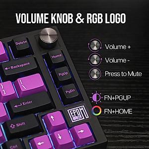 EPOMAKER TH80 SE Gasket 75% Mechanical Keyboard, NKRO Hot Swappable RGB 2.4Ghz/ Bluetooth 5.0/ Wired Gaming Keyboard with Poron/EVA Foam, 4000mah Battery (Black Purple, Budgerigar Switch)