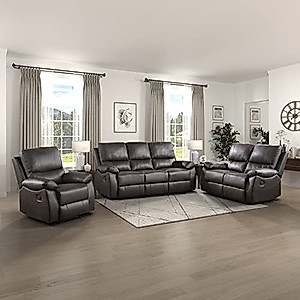 Lexicon Farmington Wall-Hugger Manual Double Reclining Loveseat, Brown