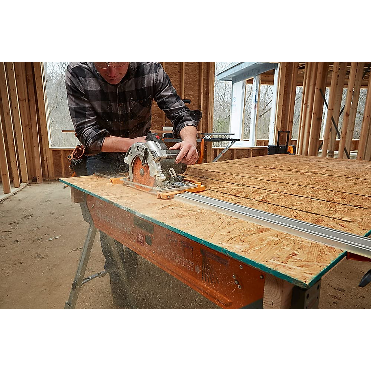 BORA 100" NGX Clamp Edge, Straight Cut Guide for Circular Saws, Aluminum, Includes 50-Inch Clamp Edge & 50-Inch Extension for 100-Inch Cutting Length, 544100