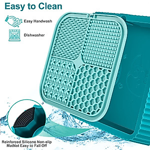 LUKITO Lick Mat & Dog Bowl 2 in 1 for Dogs & Cats, Dog Peanut Butter Lick Pads for Boredom Reducer, Pet Bowl, Dog Water and Food Dish