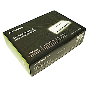 X-MEDIA XM-SW3008D 8-Port 10/100/1000Mbps Gigabit Ethernet Unmanaged Desktop Switch, Plug & Play