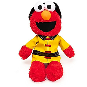GUND Sesame Street Official Firefighter Elmo Muppet Plush, Premium Plush Toy for Ages 1 & Up, Red/Yellow, 13”
