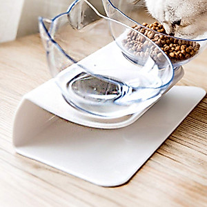 Laifug Elevated Double Cat Bowl,Pet Feeding Bowl | Raised The Bottom for Cats and Small Dogs