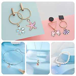 110PCS Bracelet Charms, Assorted Jewelry Making Charms, Gold Plated Enamel Charms Pendants for Necklace Bracelet Jewelry Making