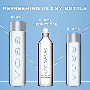 VOSS Premium Still Bottled Water - Pure, Crisp & Refreshing - BPA Free PET Plastic Water Bottles with Sports Cap for Easy, Spill-Free Drinking - Ideal for Gym, Running, Hiking - 500ml, Pack of 24