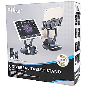 MAX SMART Large Tablet POS Stand, Rotating Commercial Tablet Stand, Swivel Base for Retail Kiosk Register Office Showcase Cashier and Business