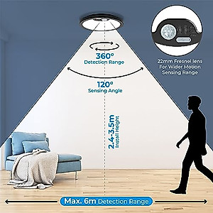 BLNAN Rechargeable Motion Sensor Ceiling Light, Battery Operated Wireless Motion Activated Flush Mount LED Light, 7 Inch 7000mAh 3000K 4000K 6000K, Timers for Closet Pantry Stair Hallway