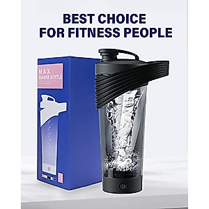INSPI Blender Bottles, Electric Protein Shaker Bottle 28 oz Made with Tritan, USB Rechargeable Mixer Cup with BPA Free for Milk Coffee Shakes, Black