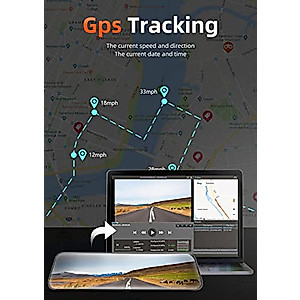 WOLFBOX Rear View Mirror Camera:Mirror Dash Cam Front and Rear 4K+2.5K for Car with 12" Full Touch Screen, Waterproof Backup WDR Camera, Night Vision, G-Sensor, Parking Assist,Free 64GB Card & GPS