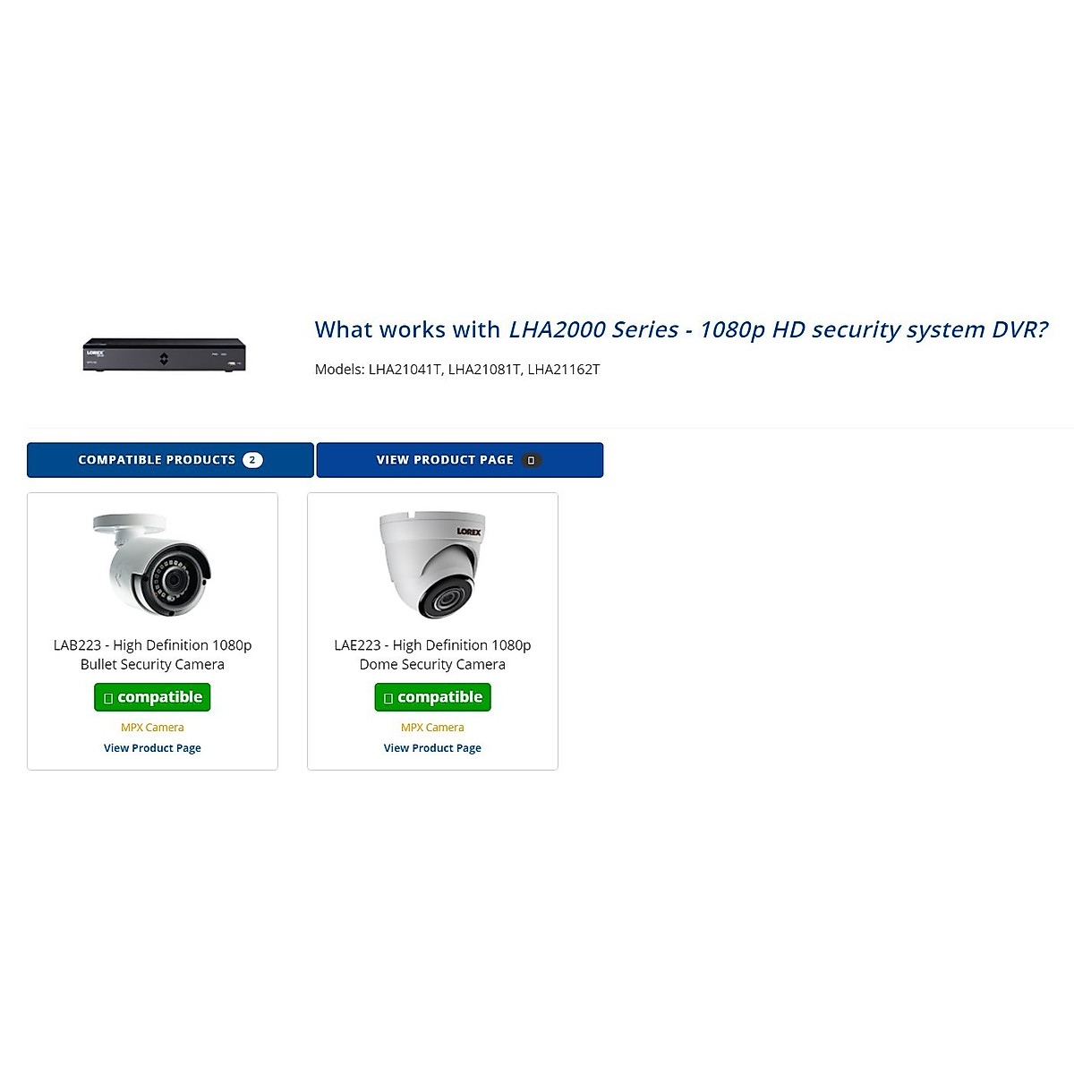 Lorex LHA21162T True HD1080p 16 CH DVR 2TB HDD LHA2000 series