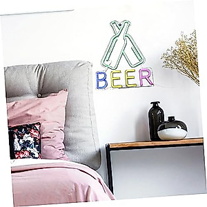 Angoily Neon Lights Bar Night Light Wine Neon Sign Led Neon Sign Led Neon Light Led Decor Beer Neon Light Usb Led Bedroom Decor As Transparent Backplane Decorative Lights White Shine