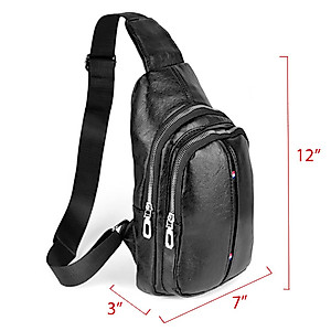 WESTEND Crossbody Leather Sling Bag Backpack with Adjustable Strap