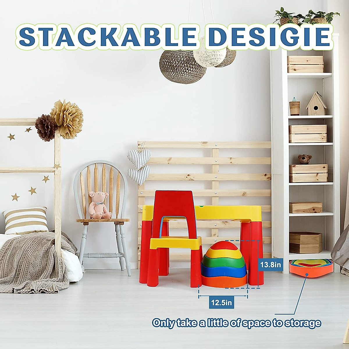 Premkid Stepping Stones for Kids, Set of 5 Pcs Balance Beam for Promote Coordination, Kids Outdoor Play Equipment, Indoor & Outdoor Toddler Sensory Toys, Obstacle Course for Kids Ages 3 Years and Up