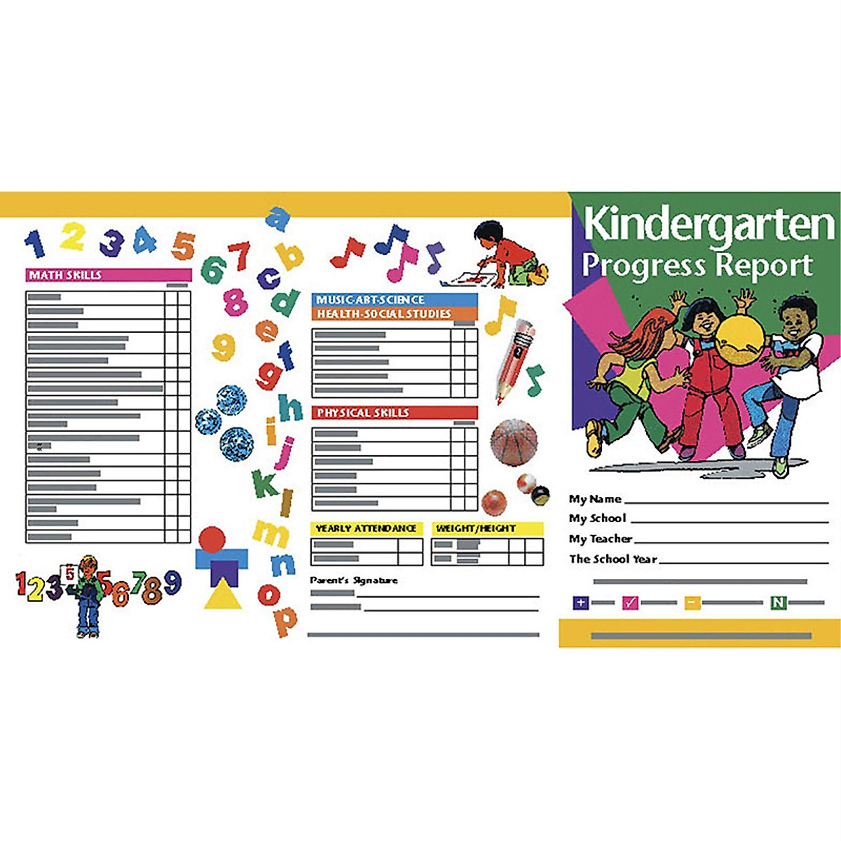 Flipside Publishing Kindergarten Progress Report, Pack of 10 Multicolor