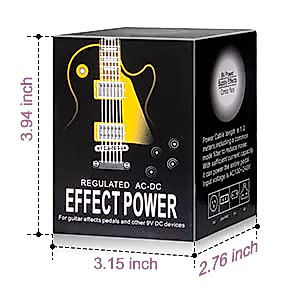 Guitar Pedal Power Supply Adapter 9V DC 1A Tip Negative 5 Way Daisy Chain Cables for Electronic Guitar Effect Pedal